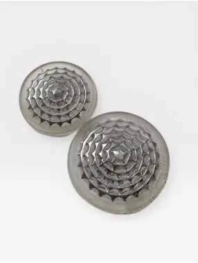 Office | Antique Silver Luster Glass Buttons Dome Star Pattern Shank ...